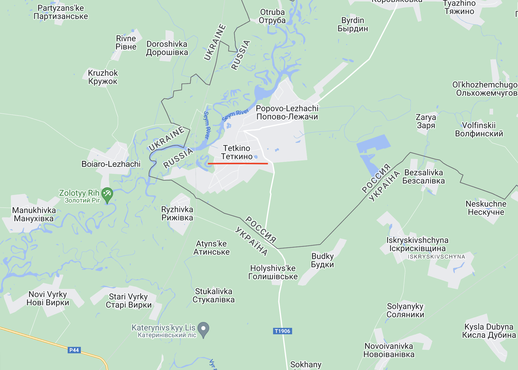 Tetkino village in Kursk region of the Russia appeared under control of ...