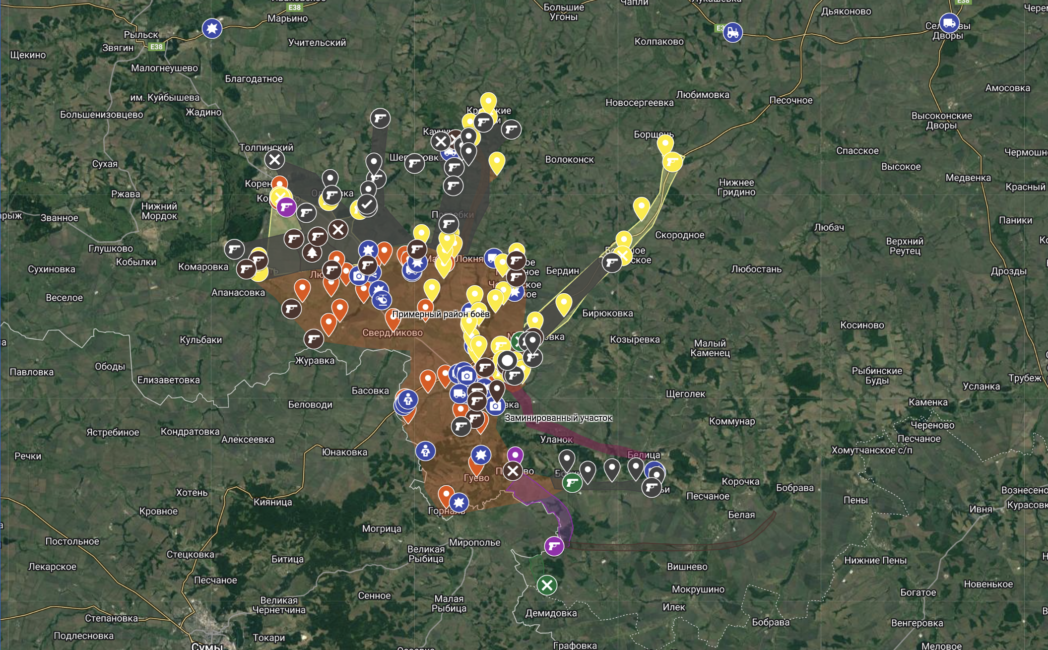 Kursk region map of hostilities on August 13 - What area Russia does ...