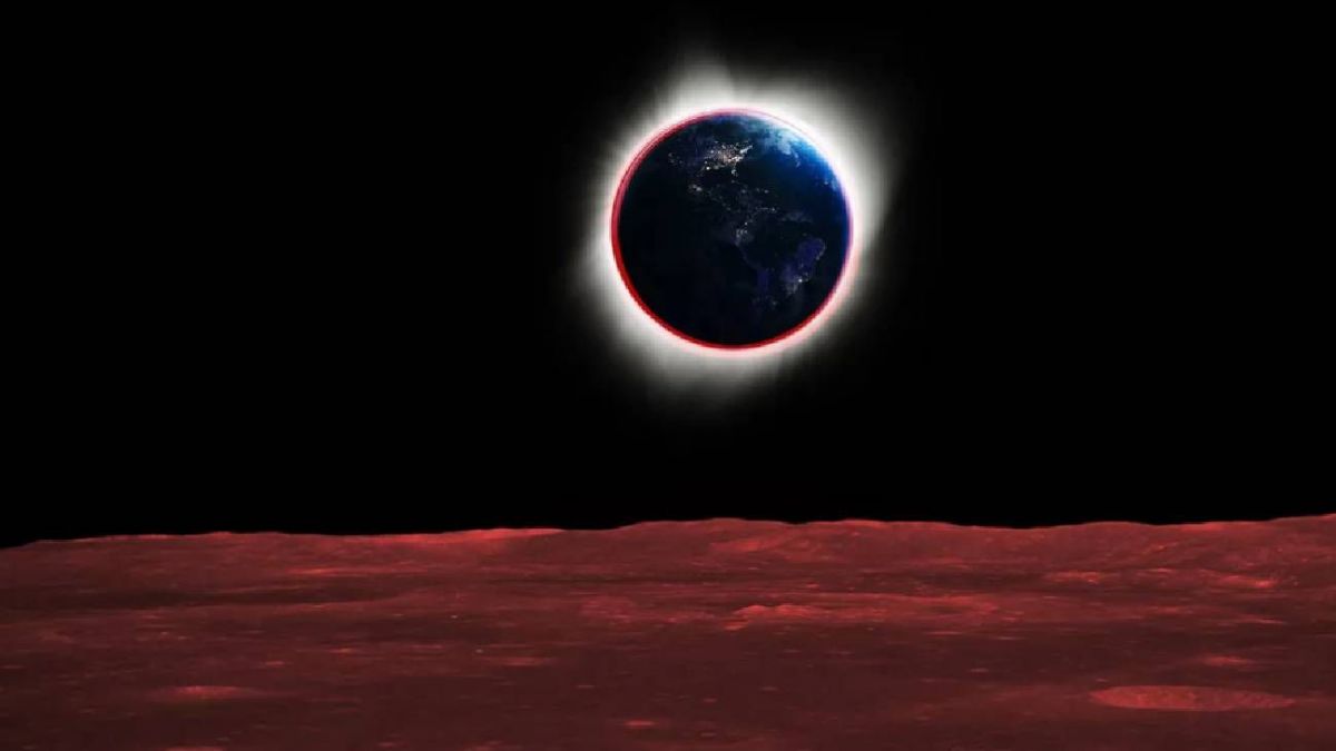 lunar eclipse view from space